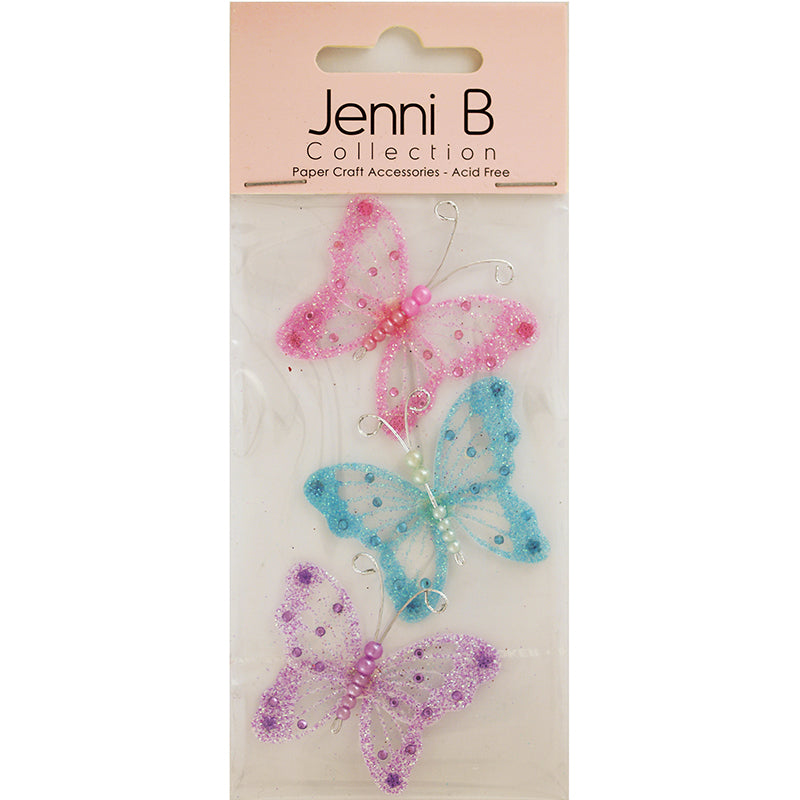 JENNI B PVC GLITTER BUTTERFLY 3PC – Arbee Craft