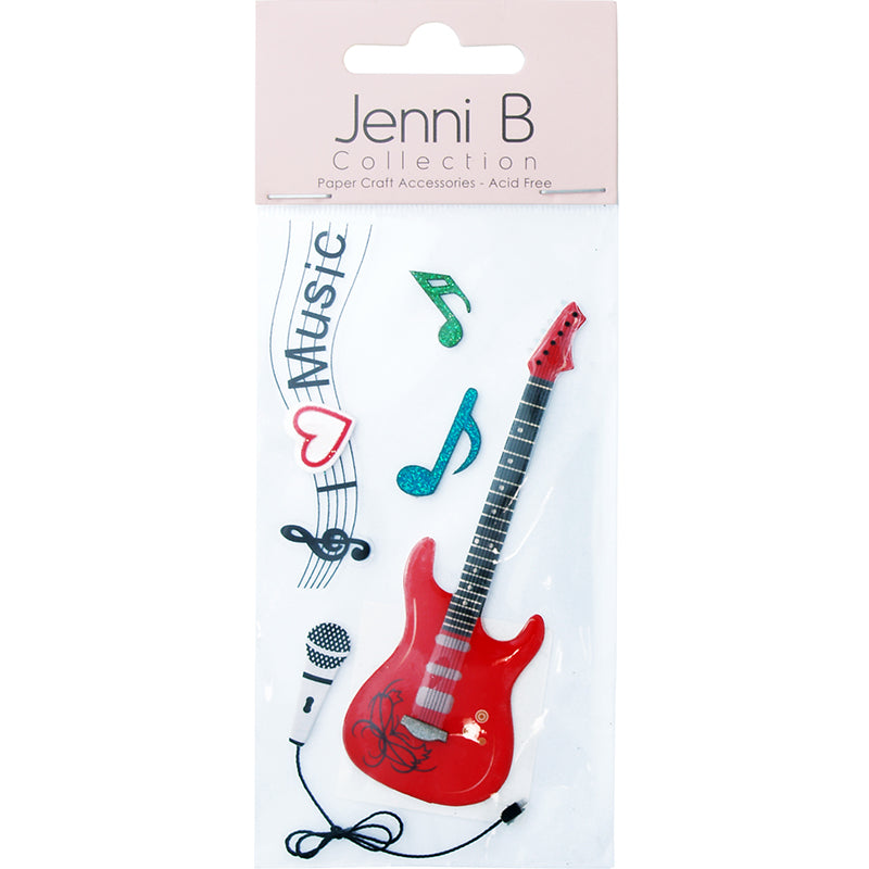 JENNI B STICKERS MUSIC RED 1 SHEET 5PC – Arbee Craft