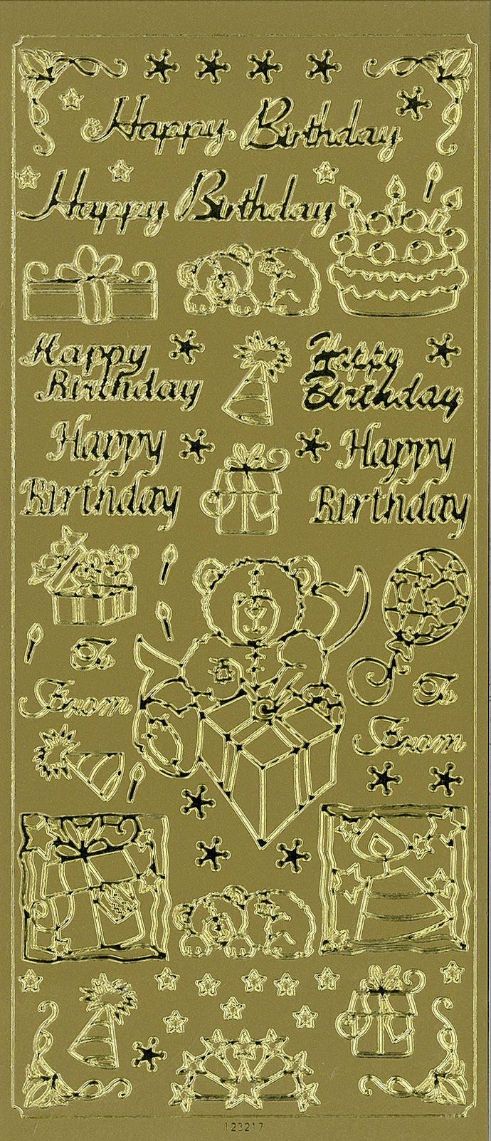 STICKERS HAPPY BIRTHDAY GOLD – Arbee Craft