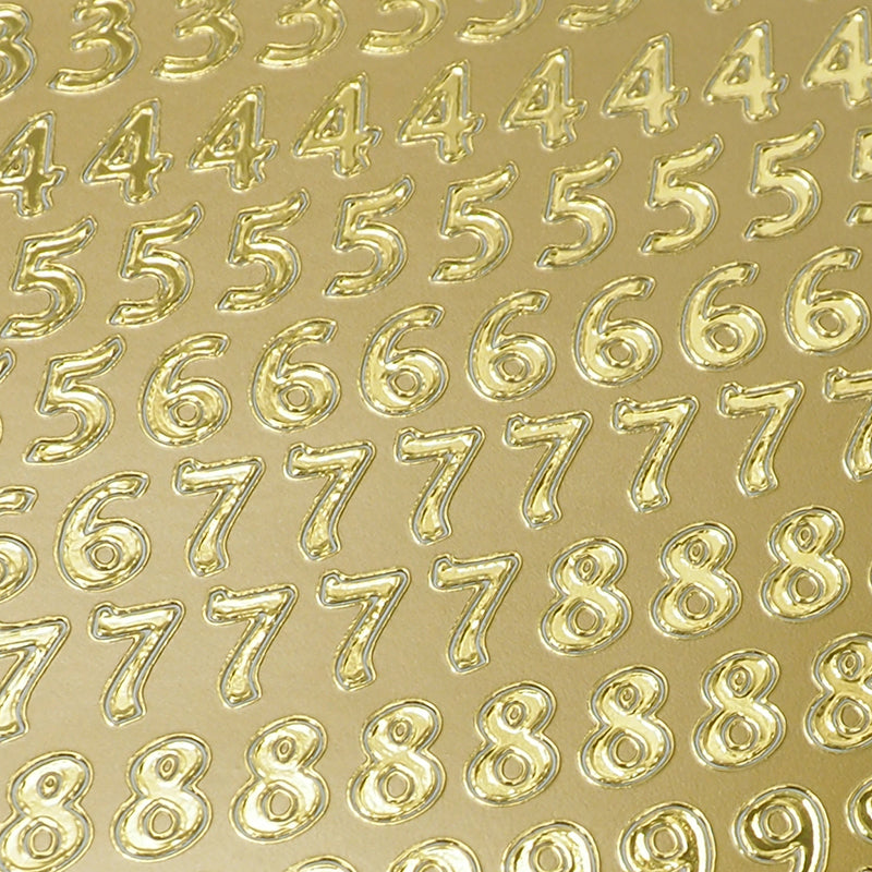 STICKERS METALLIC NUMBERS GLD 1 SHEET – Arbee Craft