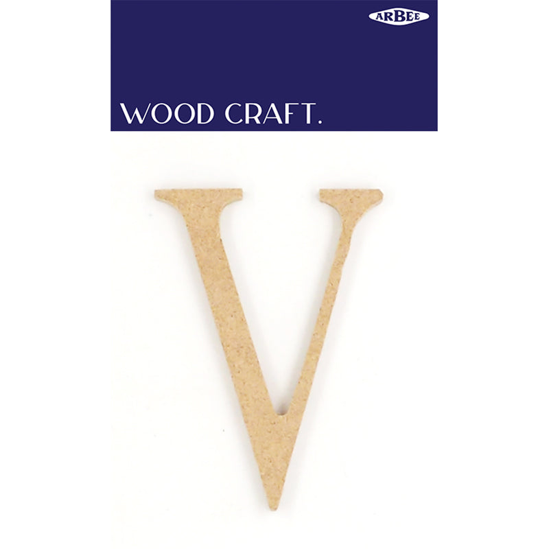 WOODEN ALPHABET LETTER MEDIUM V – Arbee Craft